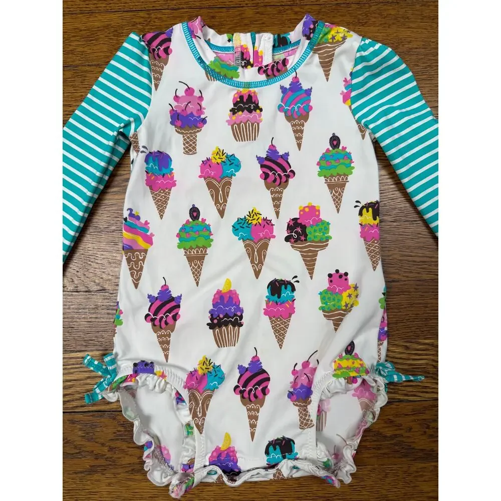 Hatley | Swim | Hatley Girls Ice Cream Print Rash Guard Suit Size 62m ...